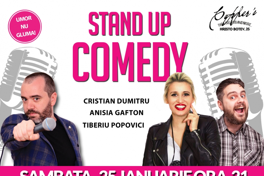 Stand-Up Comedy Bucuresti 25 Ianuarie 2020 in Copper’s Pub | PlimbaUrsul.ro